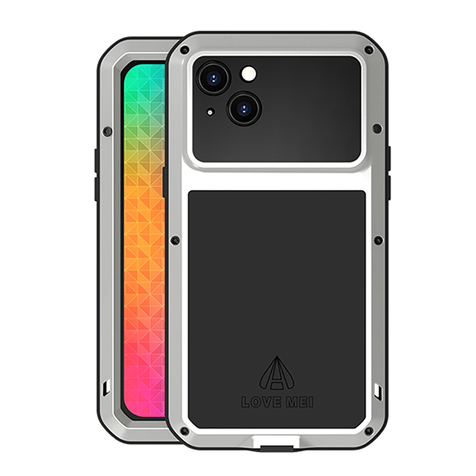 Feishell iPhone 13 Mini Metal Bumper Silicone Case with Stand Hybrid ...