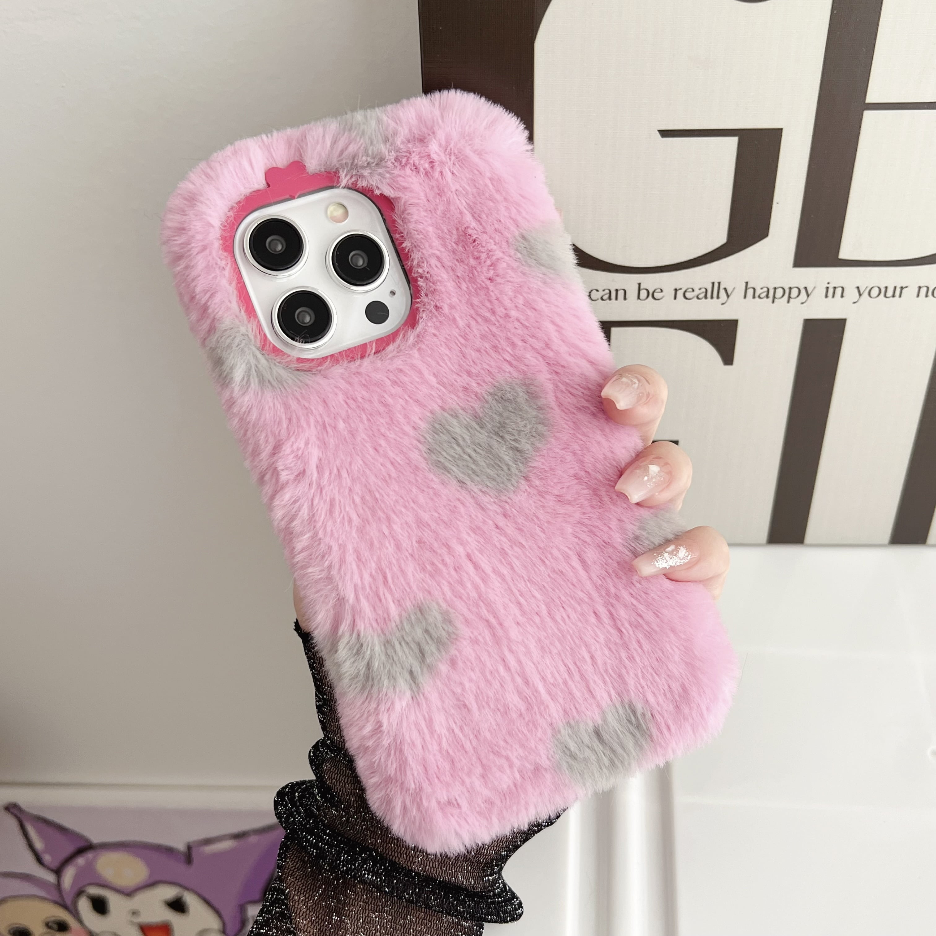 Feishell for iPhone 13 mini Cute Fluffy Case with Hearts Pattern, for ...