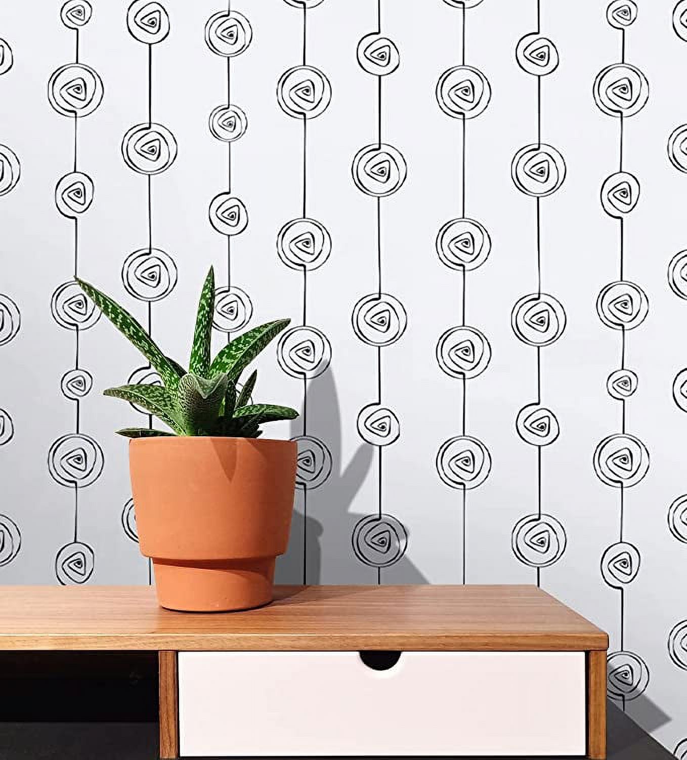 Feisoon White and Black Stripe Wallpaper Stick and Peel and Stick ...