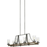 Feiss Lighting-Angelo-2-Tier Chandelier 9 Light Steel in Rustic Style ...