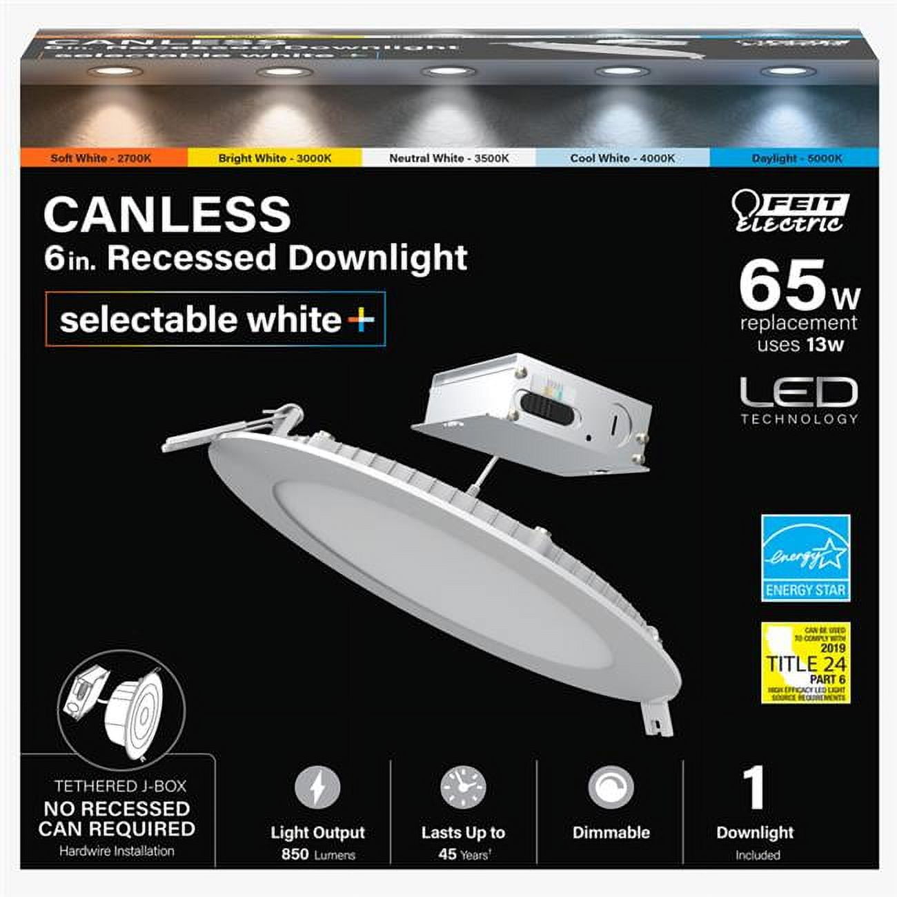 Feit 6-inch 13W LED Recessed Downlight - White - Walmart.com