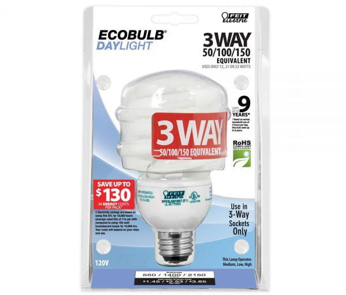 Feit 643114 3 Way Compact Fluorescent Mini Twist - Walmart.com
