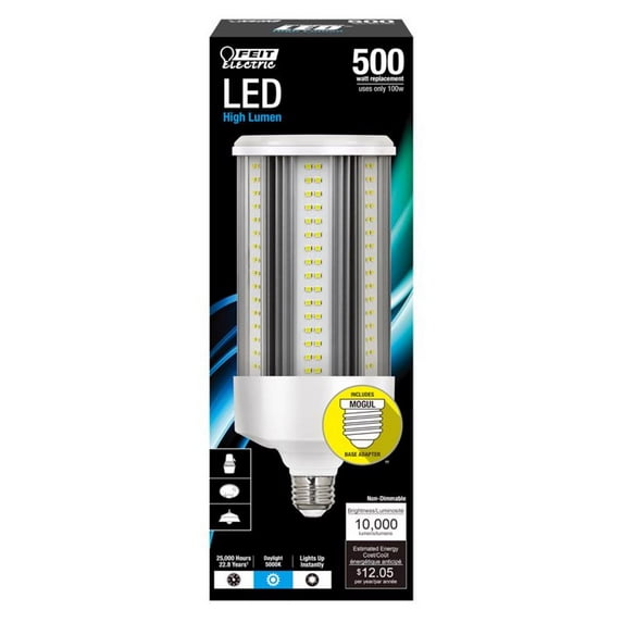 Feit Corn Cob E26 (Medium) LED Bulb Daylight 500 Watt Equivalence 1 pk ...