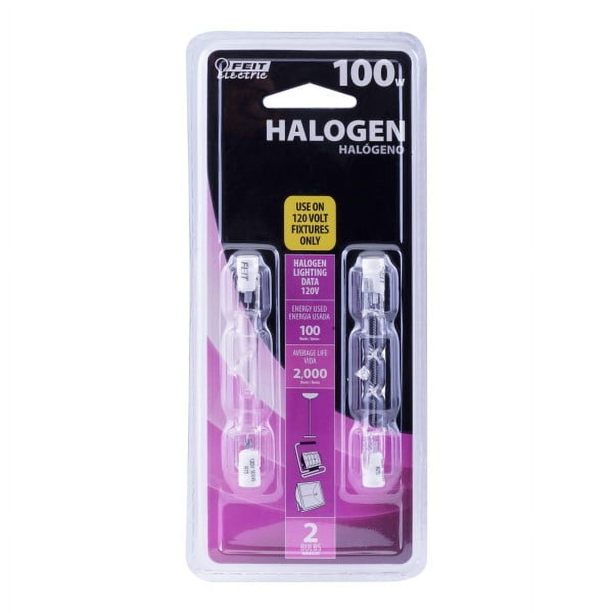 Feit Electric 100W T3 Halogen Bulb, Warm White 3000K, Dimmable, 1200 ...