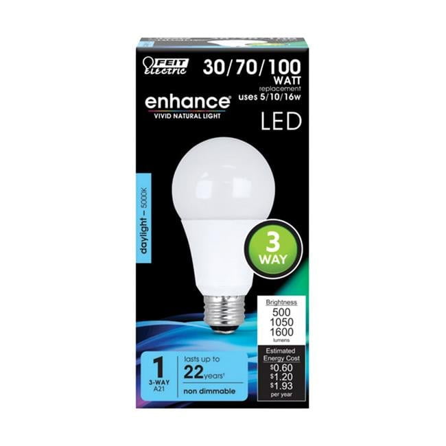 Feit Electric 16W A21 Three Way LED Bulb, 1600 Lumens - Daylight ...