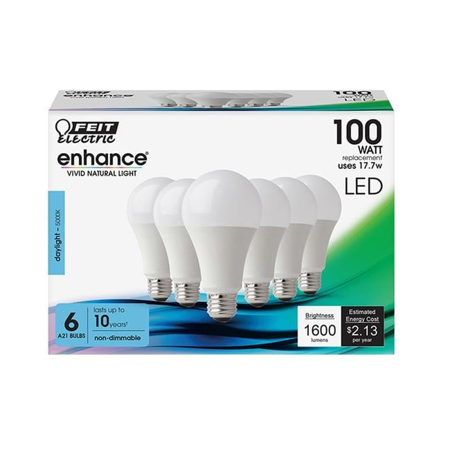 Feit Electric 17.7 watt 100 watt Equivalence Enhance A21 1600 Lumen A ...