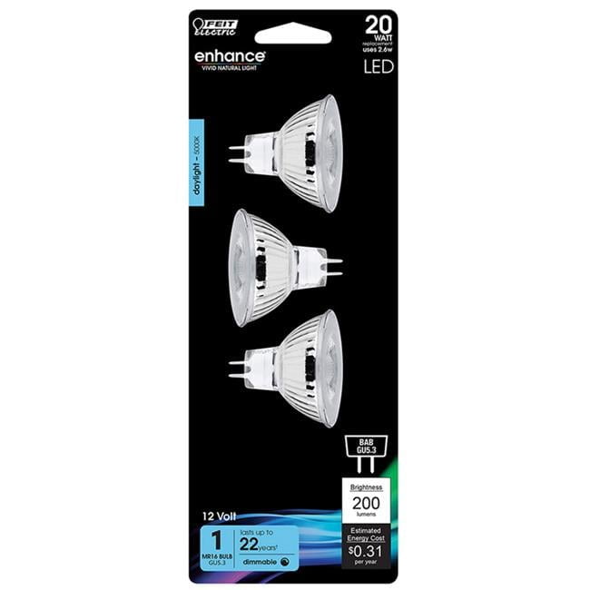 Feit Electric 20 watt Equivalence Enhance 2.6 watt 200 Lumen Track MR16 ...