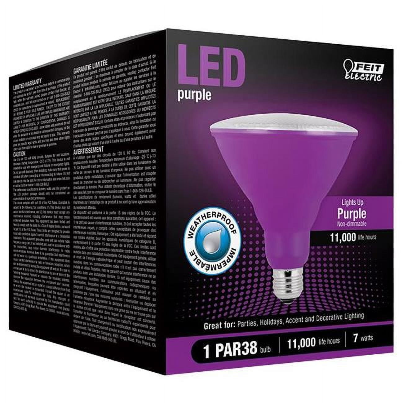 Feit Electric 3012431 Purple 90W Equivalence PAR 38 E26 Medium LED Bulb ...