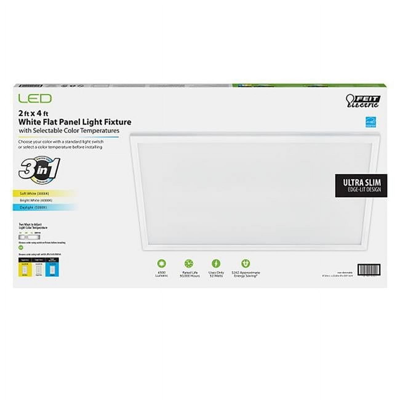 Feit Electric LED Flat Panel Light Fixture for Indoor Living Room ...