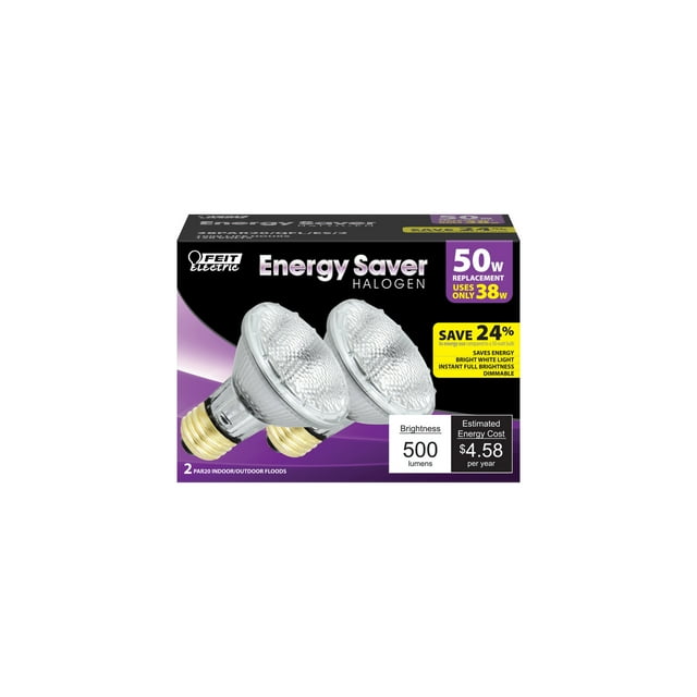 Feit Electric 38PAR20/QFL/ES/2 Dimmable Halogen Lamp, 39 W, 120 V ... Feit Electric 38PAR20/QFL/ES/2 Dimmable Halogen Lamp, 39 W, 120 V ...