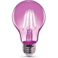 Feit Electric Dimmable Pink LED Light Bulb, 4.5W, 40W Equivalent, Clear ...