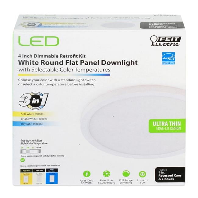 Feit Electric 4 in. 6.5 watt LED Retrofit Downlight Kit, White ...