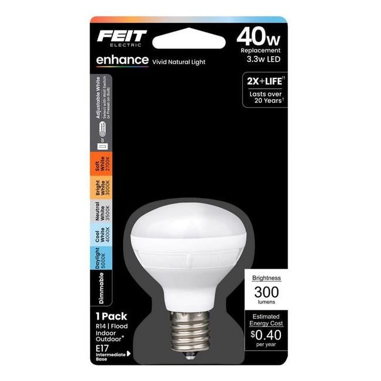 Feit Electric 3018698 40W R14 E17 Intermediate LED Bulb - Adjustable ...