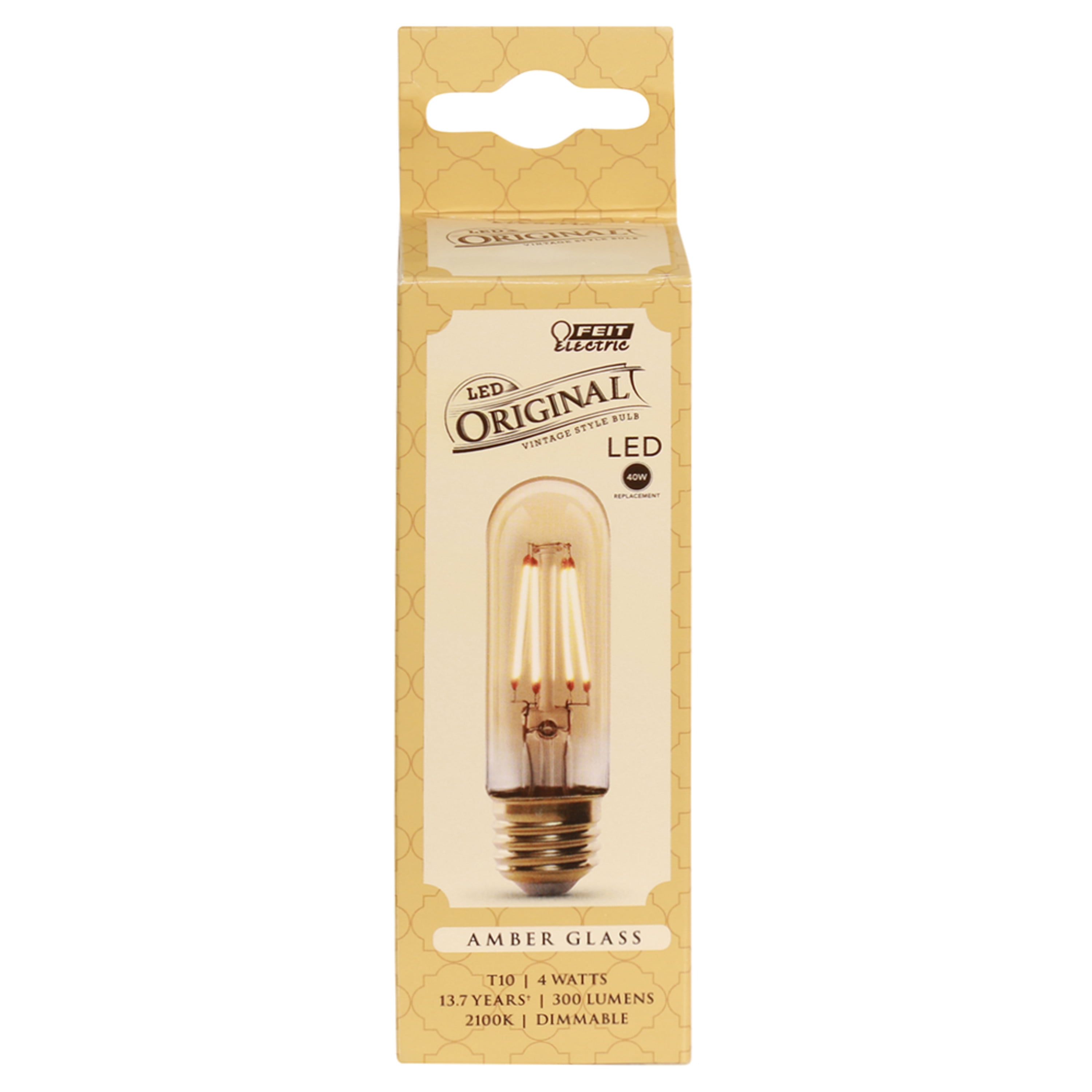Feit Electric 4W (40W Eq.) Soft White Original Vintage Bulb, T10 Bulb ...