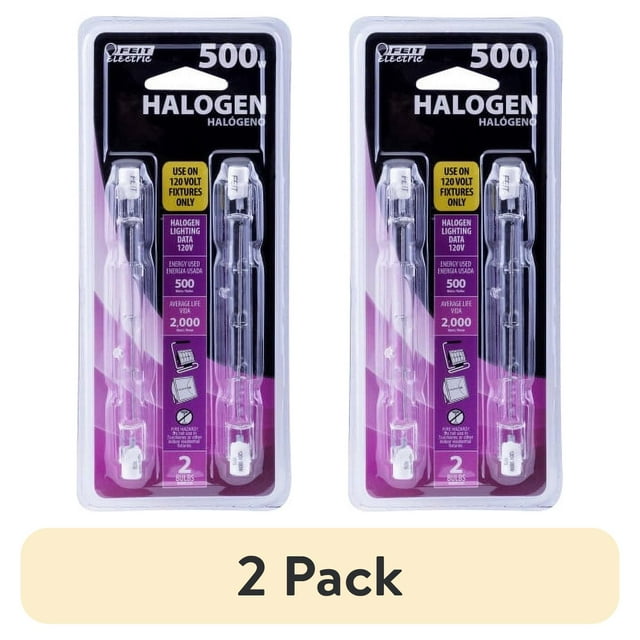 (2 pack) Feit Electric 500W Bright White (3K) T3 (RSC Base) Double ...