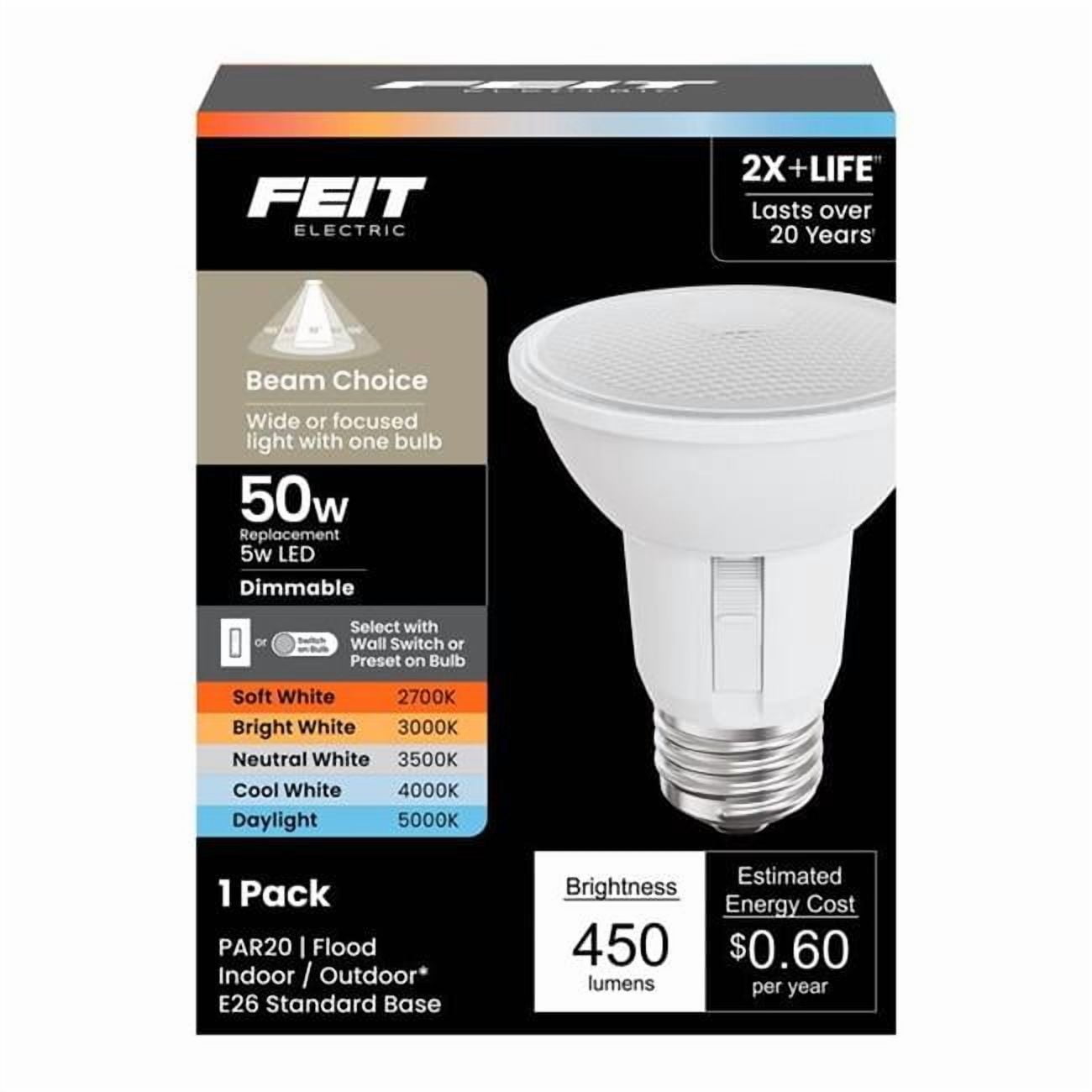 Feit Electric 3018685 50W PAR20 E26 Medium Smart-Enabled LED Bulb ...