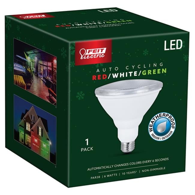 Feit Electric 6W PAR38 E26 R WG LED Bulb - Red/White/Green - Walmart.com