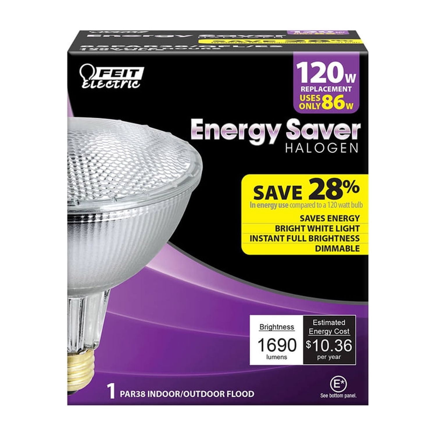 Feit Electric 85 watt PAR38 Track and Recessed Halogen Bulb 1690 lumens ...