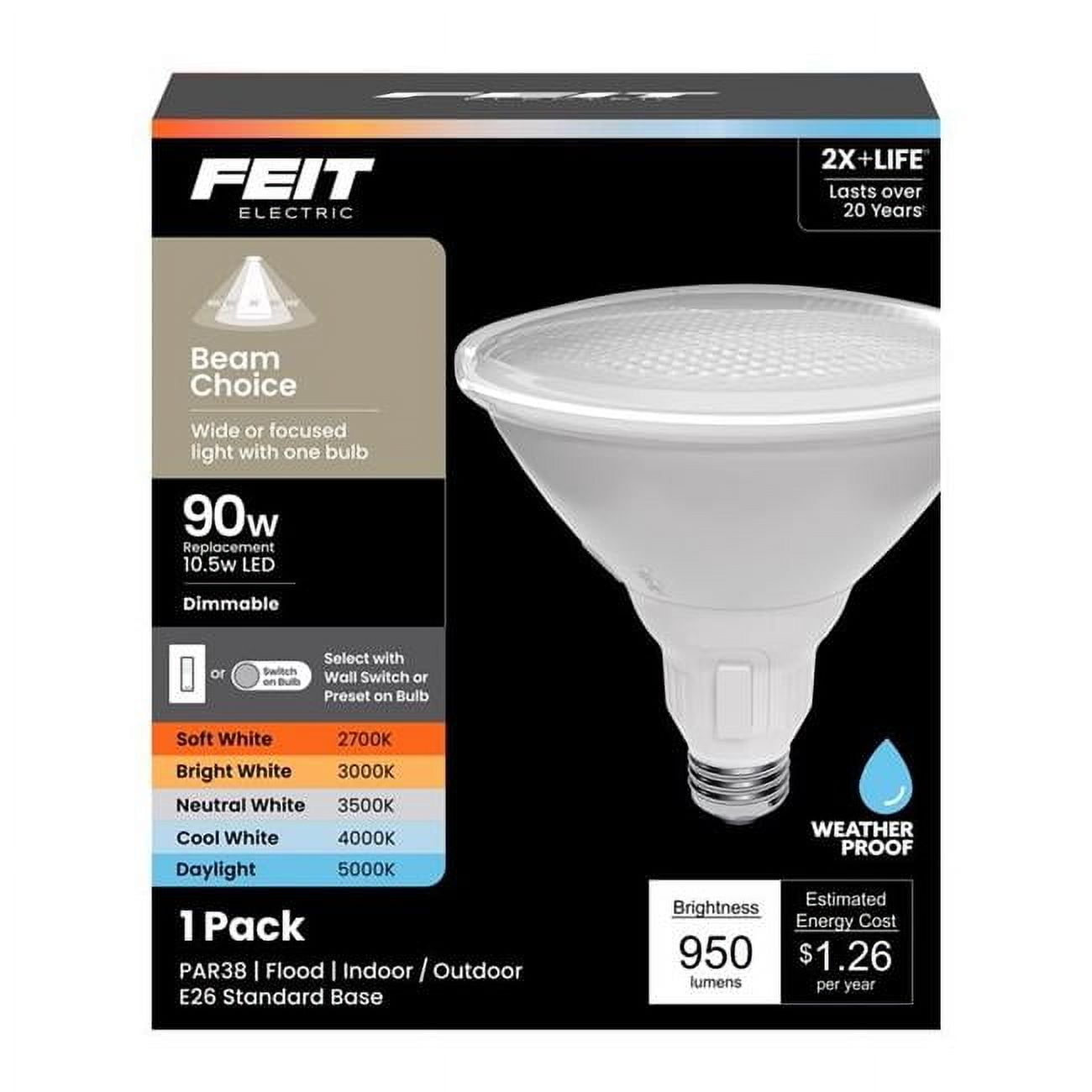 Feit Electric 3018692 90W PAR38 E26 Medium LED Bulb - Adjustable White ...