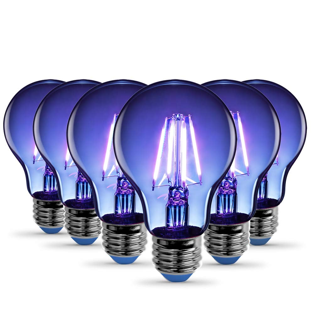 Feit Electric A19/TB/LED/6 25W Equivalent Dimmable Clear Glass Filament Colored LED Light Bulbs ...