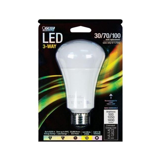 Feit Electric A30-100-LEDG2 3-Way LED Light Bulb - pack of 4 - Walmart.com