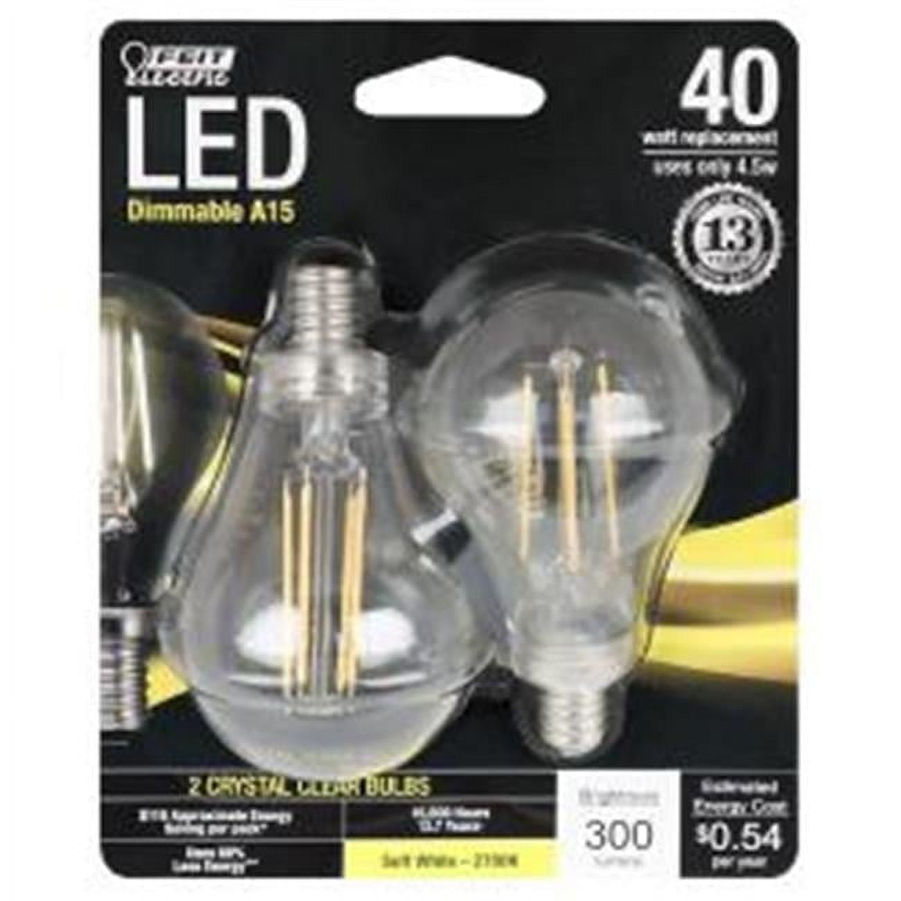 Feit Electric BPA1540C827LED2 A15 LED Light Bulb, 4.5 Watts, Clear ...