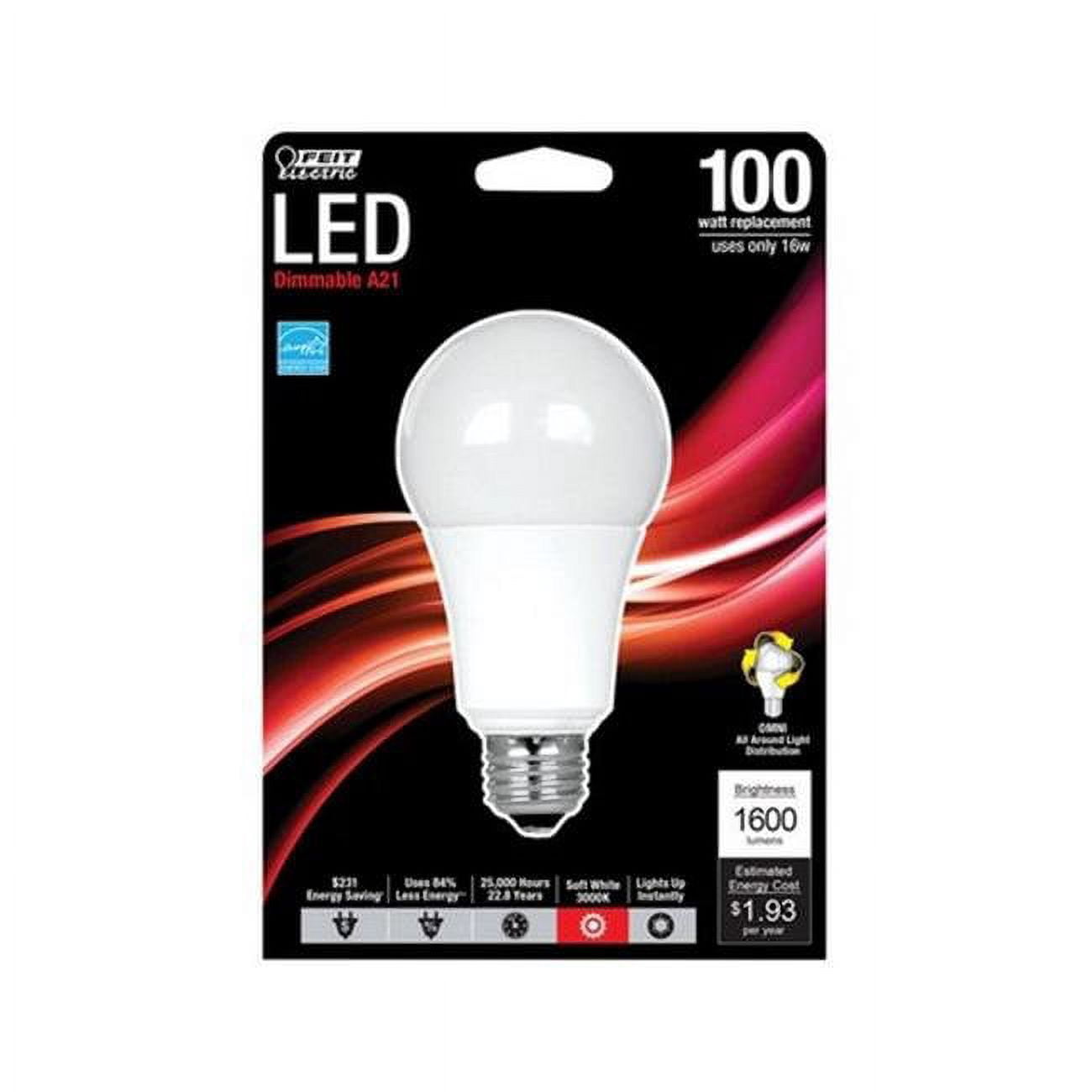 Feit Electric BPOM100/830/LED A21 3000k Dimmable LED, 100W - Walmart.com