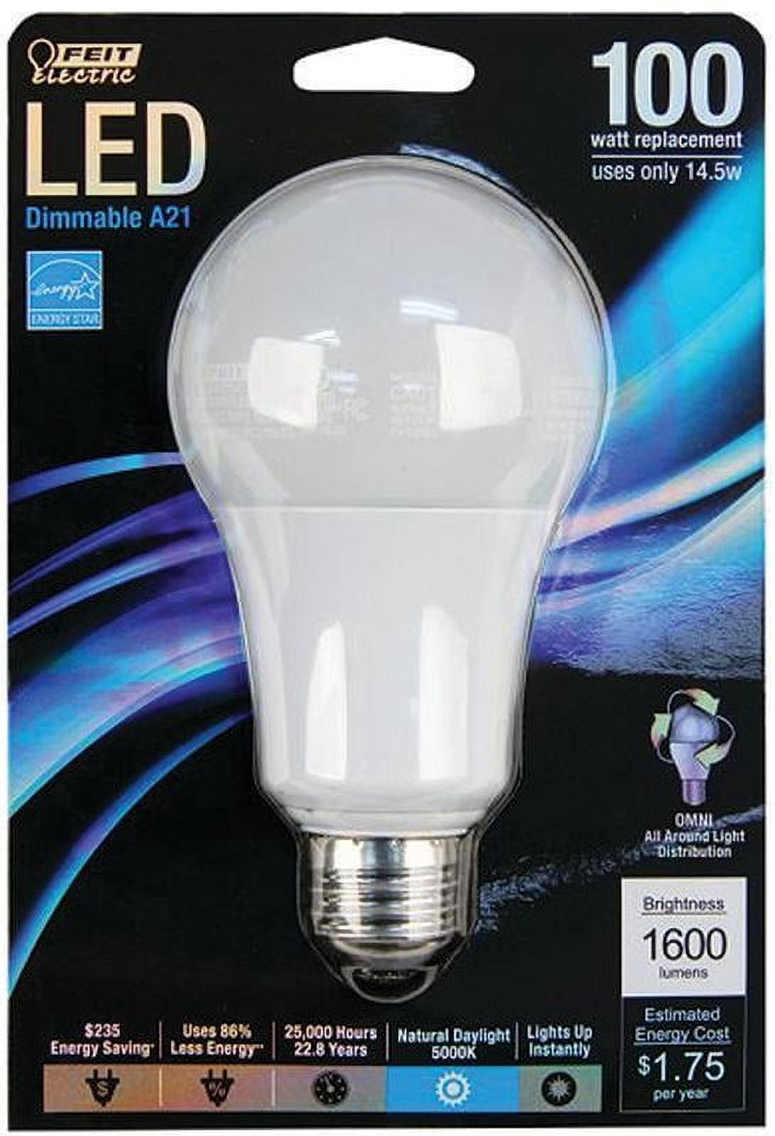 Feit Electric BPOM100850LEDG2 17 Watt Daylight A21 Dimmable LED Light ...