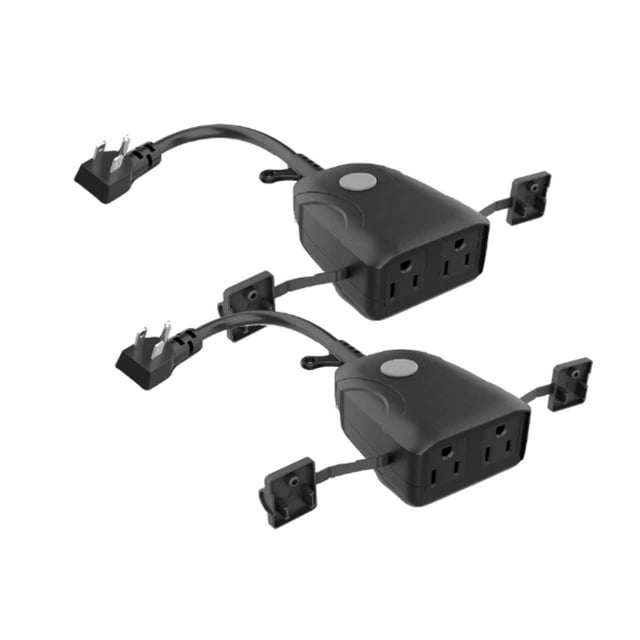 Feit Electric Wi-Fi Enabled Dual Outlet Outdoor Smart Plugs 2PK with ...