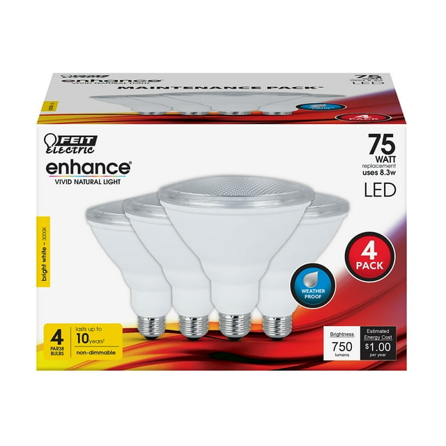 Feit Electric Enhance LED 8.3 Watts (75W Equivalent) Bright White PAR38 ...