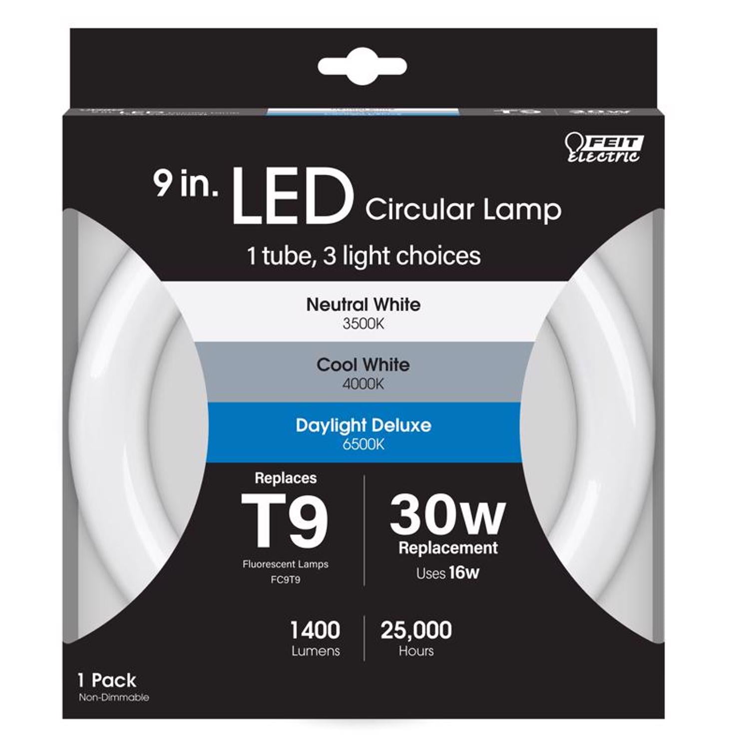 Feit T9 4-Pin LED Tube Light Color Changing 30 Watt Equivalence 1 pk ...