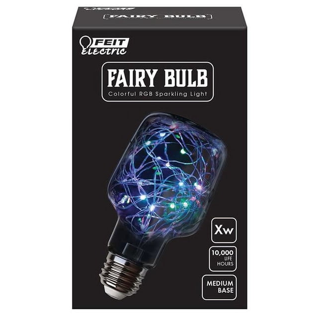 Feit Electric Fairy LED 1 Watts RGB Light Bulb, Mini Cylinder, Med (E26 ...