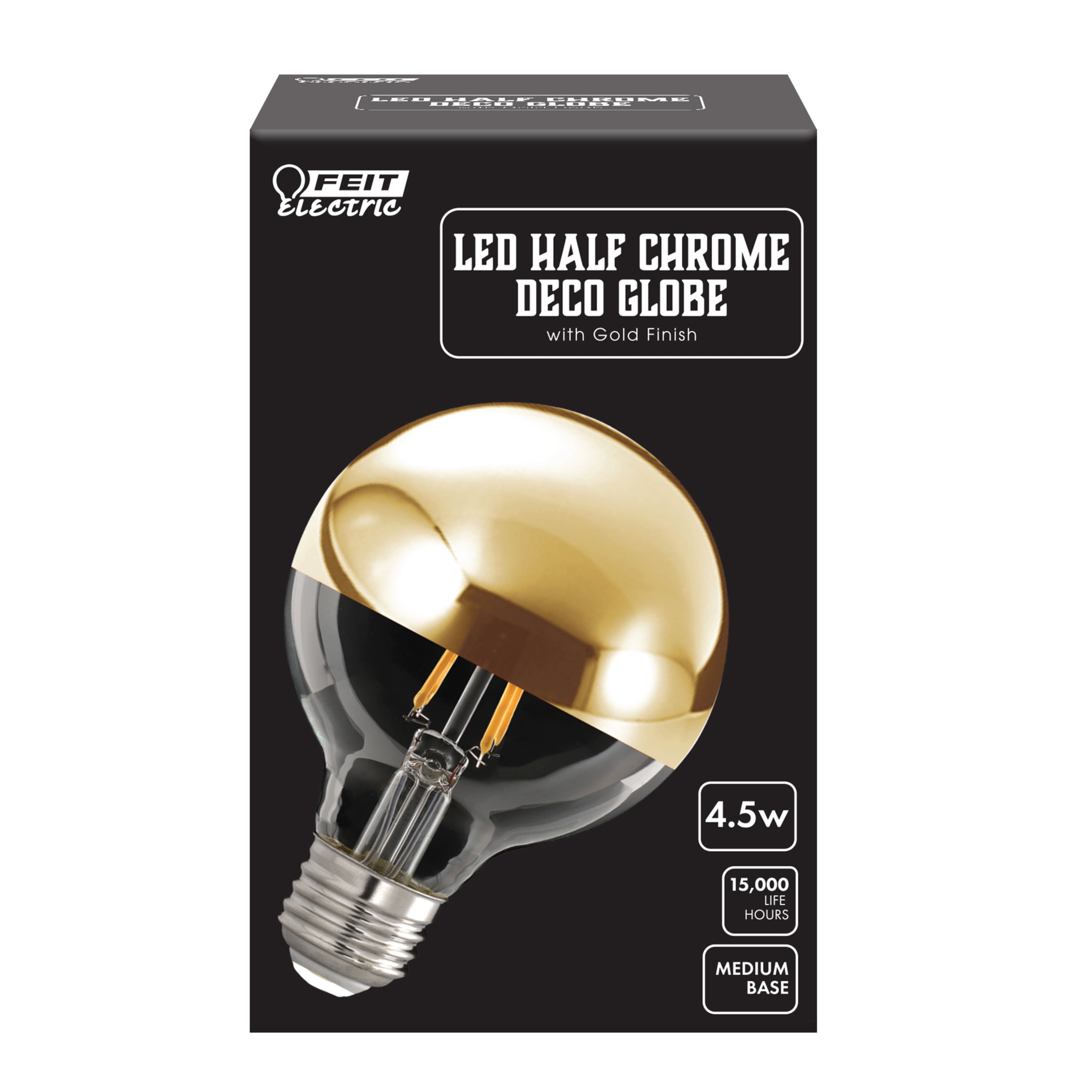 Feit Electric G25 LED 4.5W 40W Equivalent Half Black Decorative Globe ...