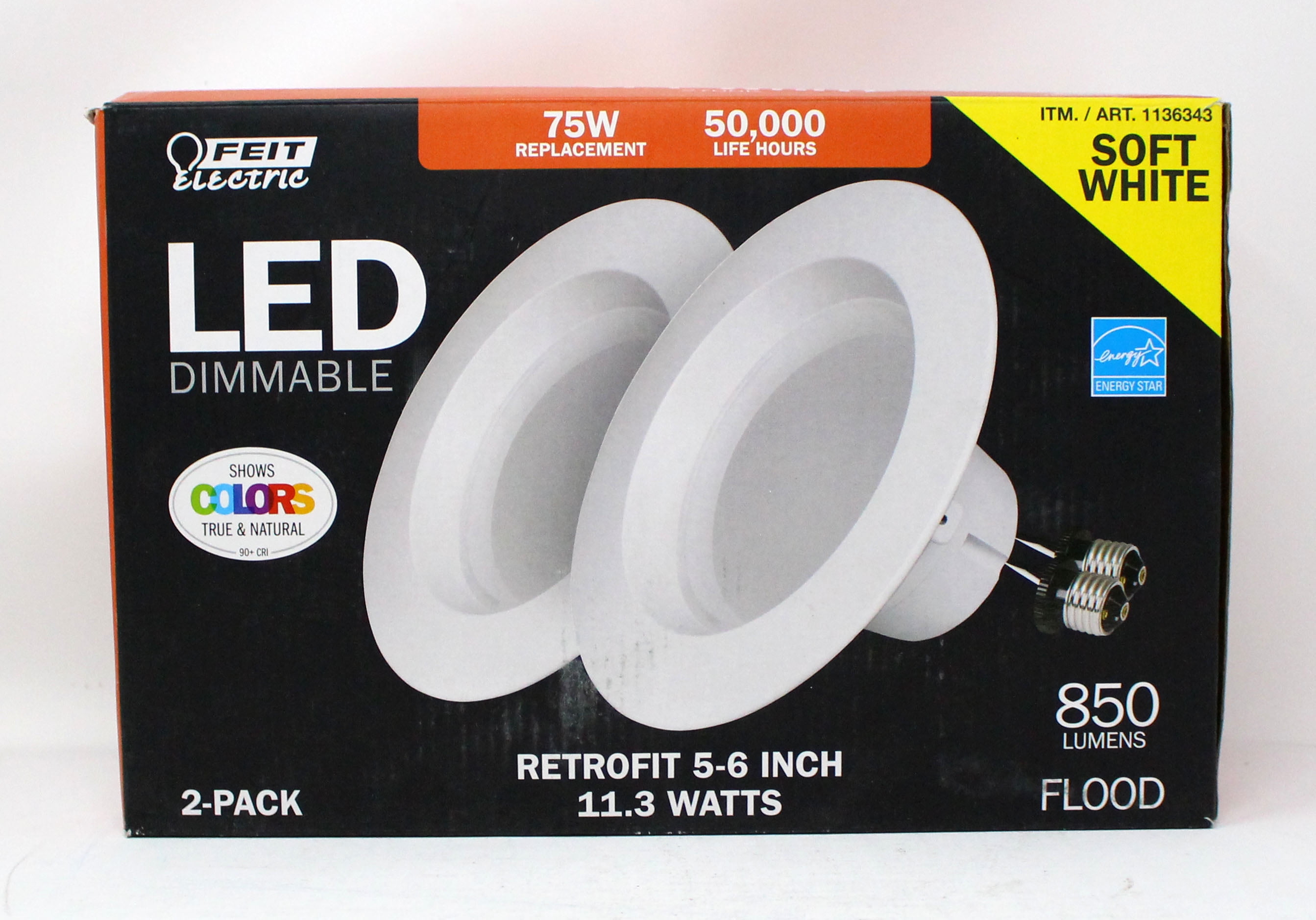 Feit Electric LED Light Bulbs, 2 Pack Retrofit 5-6 Inch Kit, Soft White ...