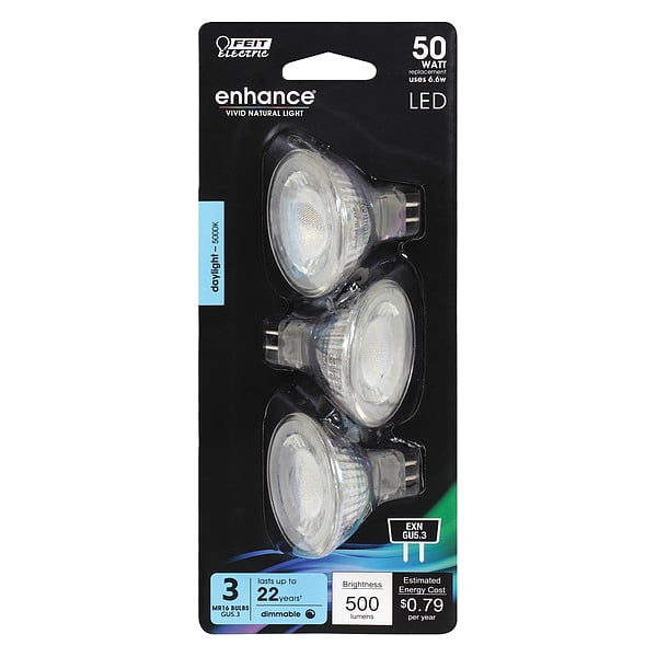 Feit Electric LED,6.6 W,MR16,2-Pin (GU5.3),PK3 BPEXN/950CA/3 - Walmart.com
