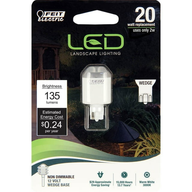 Feit Electric LVW18/LED 20-Watt Equivalent 135 Lumen Non-Dimmable Wedge ...