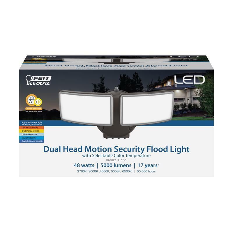 Feit Electric Motion-Sensing Hardwired LED Bronze Security Light ...