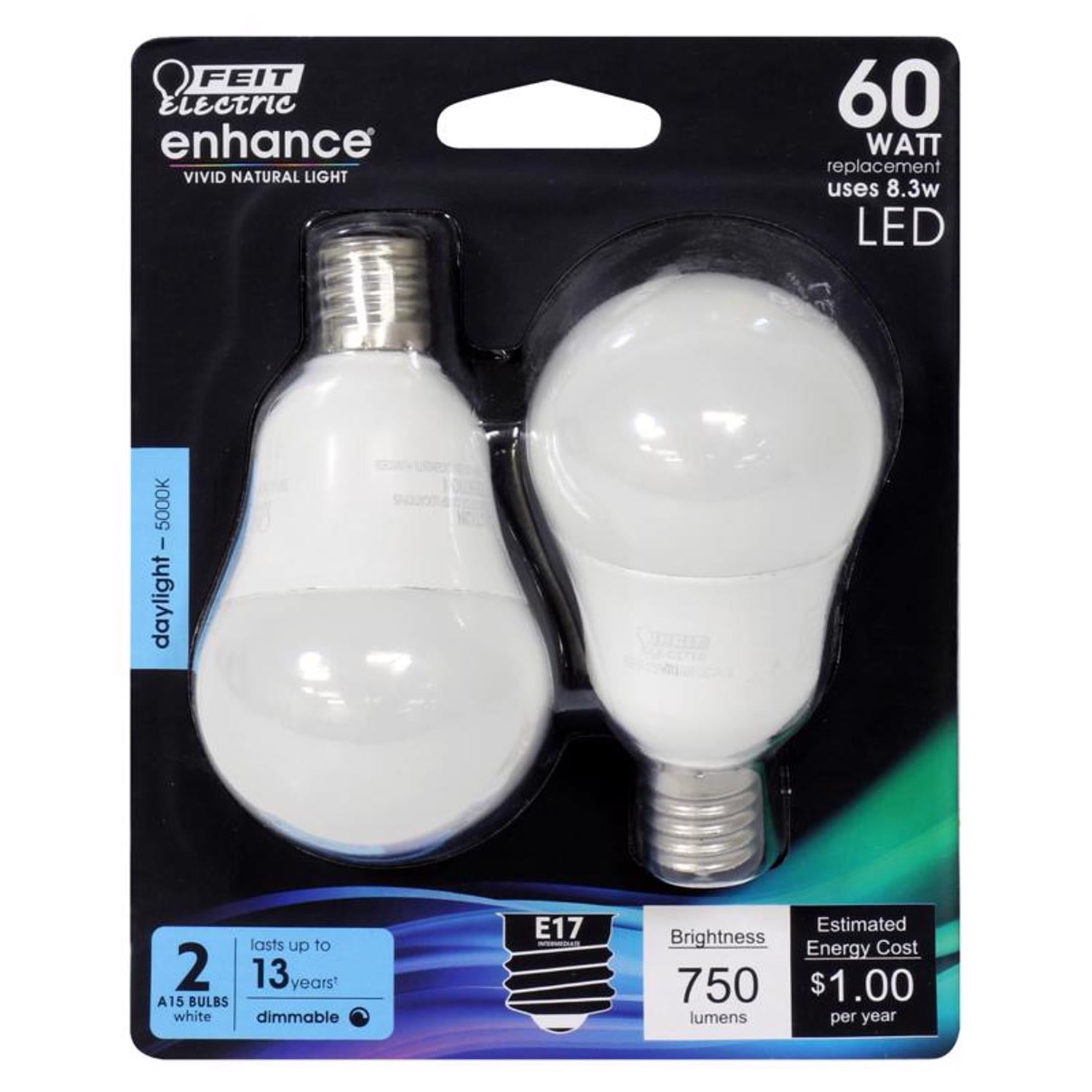 Feit Enhance A15 E17 (Intermediate) LED Bulb Daylight 60 Watt ...