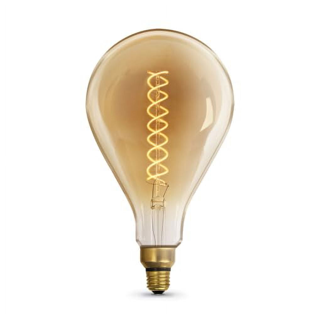 Feit Home Improvement LED Filament PS50 E26 Amber Bulb, 60W Equivalence ...