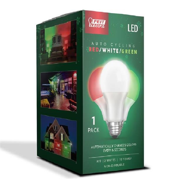 Feit LED Specialty A19 E26 (Medium) Auto Cycling LED Bulb Green/Red ...