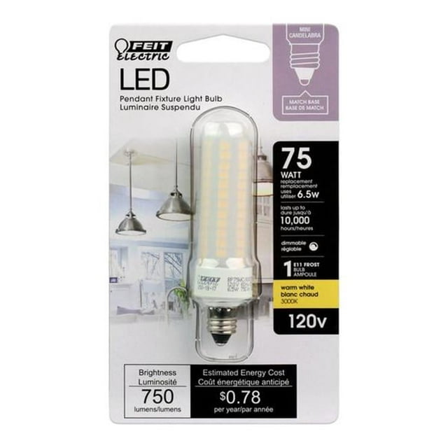 Feit Electric BP75MC/830/LED Tubular LED Bulb, Warm White - Walmart.com