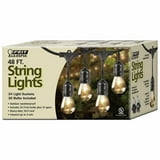 Feit Outdoor Weatherproof String Light Set, Black, 48 ft, 24 Light ...