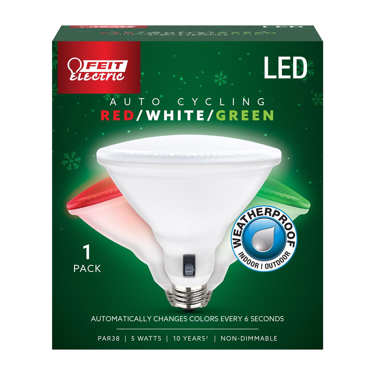 Feit PAR38 E26 (Medium) LED Bulb Color Changing 6 Watt Equivalence 1 pk ...