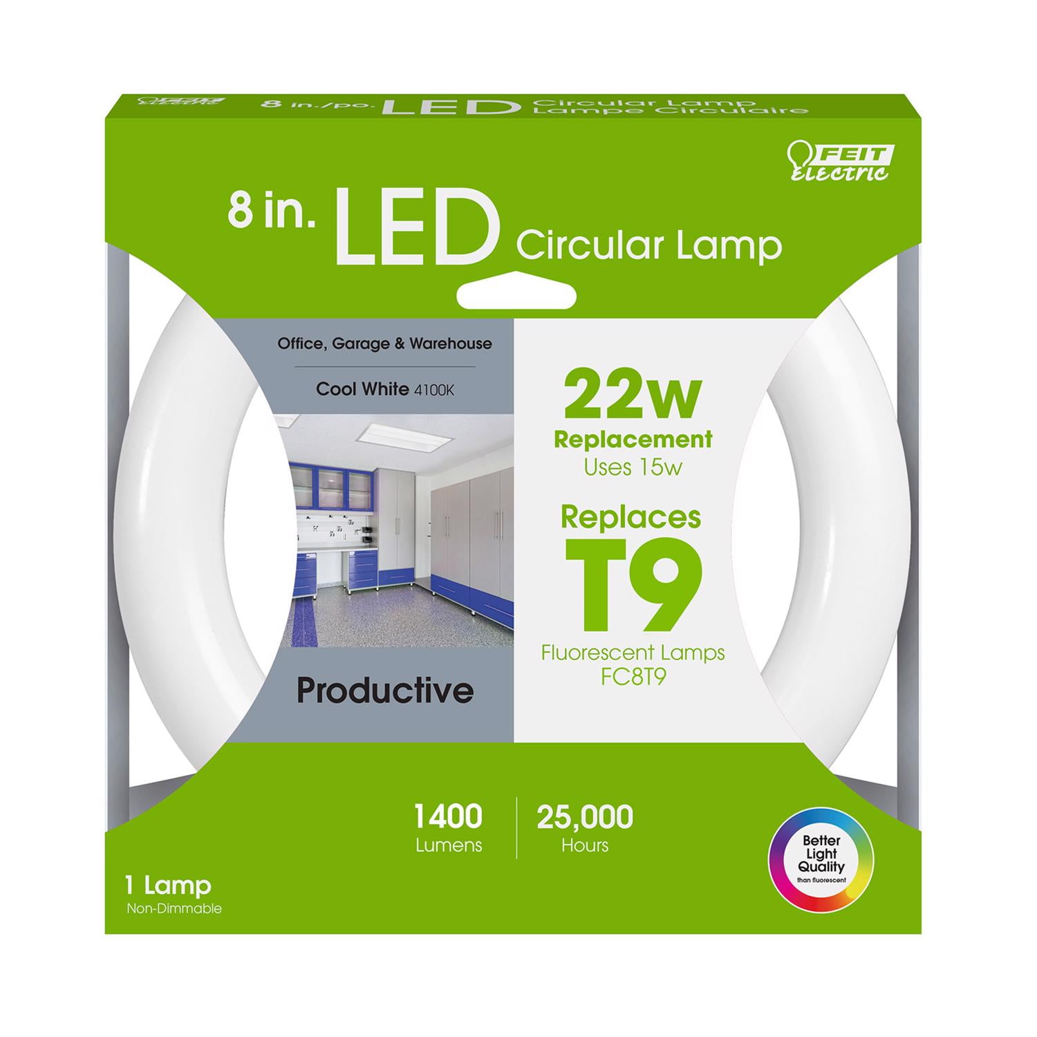 Feit Plug & Play T9 Cool White 1.2 in. G10Q Circular LED Bulb 22 Watt Equivalence 1 pk - Walmart.com
