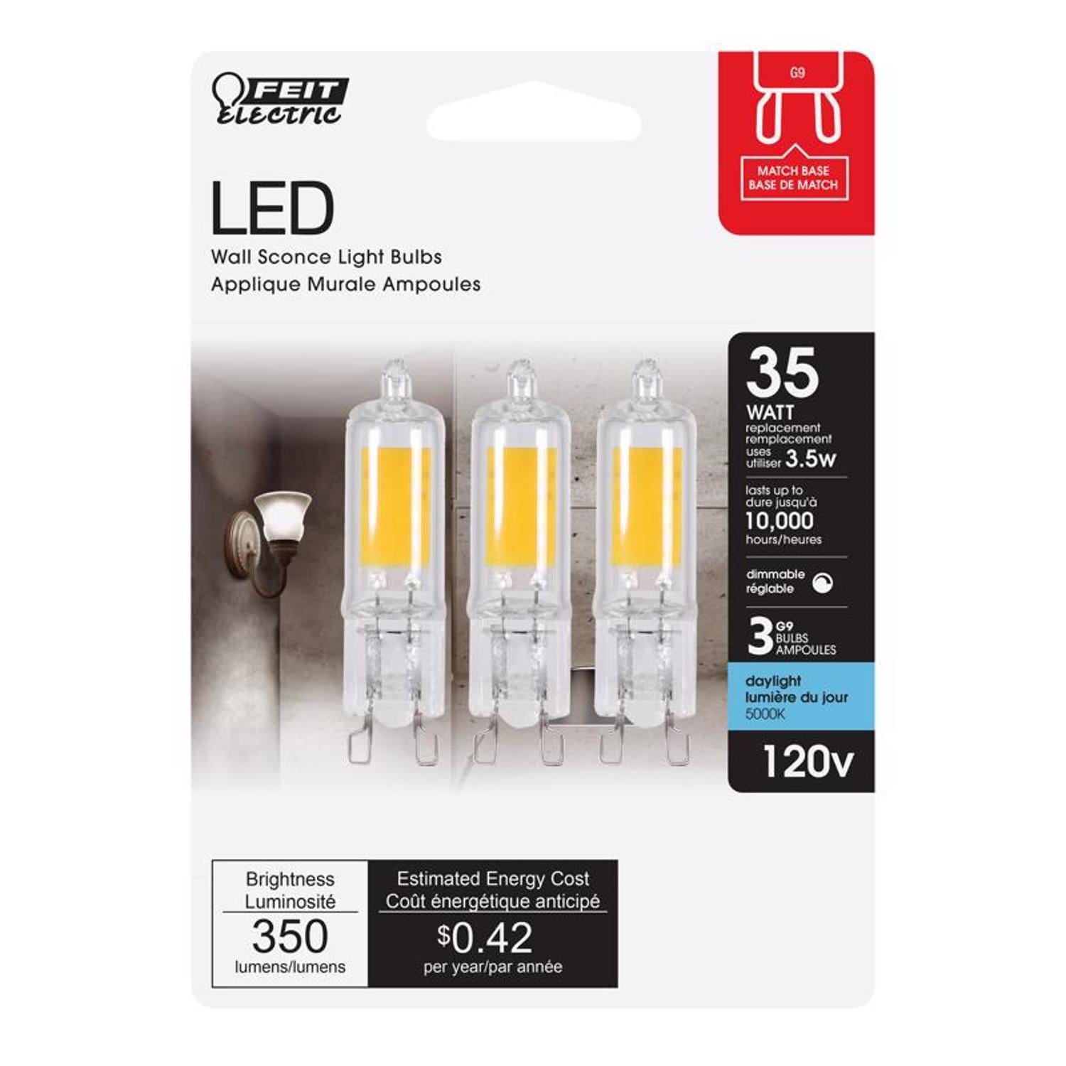 Feit T4 G9 LED Bulb Daylight 35 Watt Equivalence 3 pk - Walmart.com