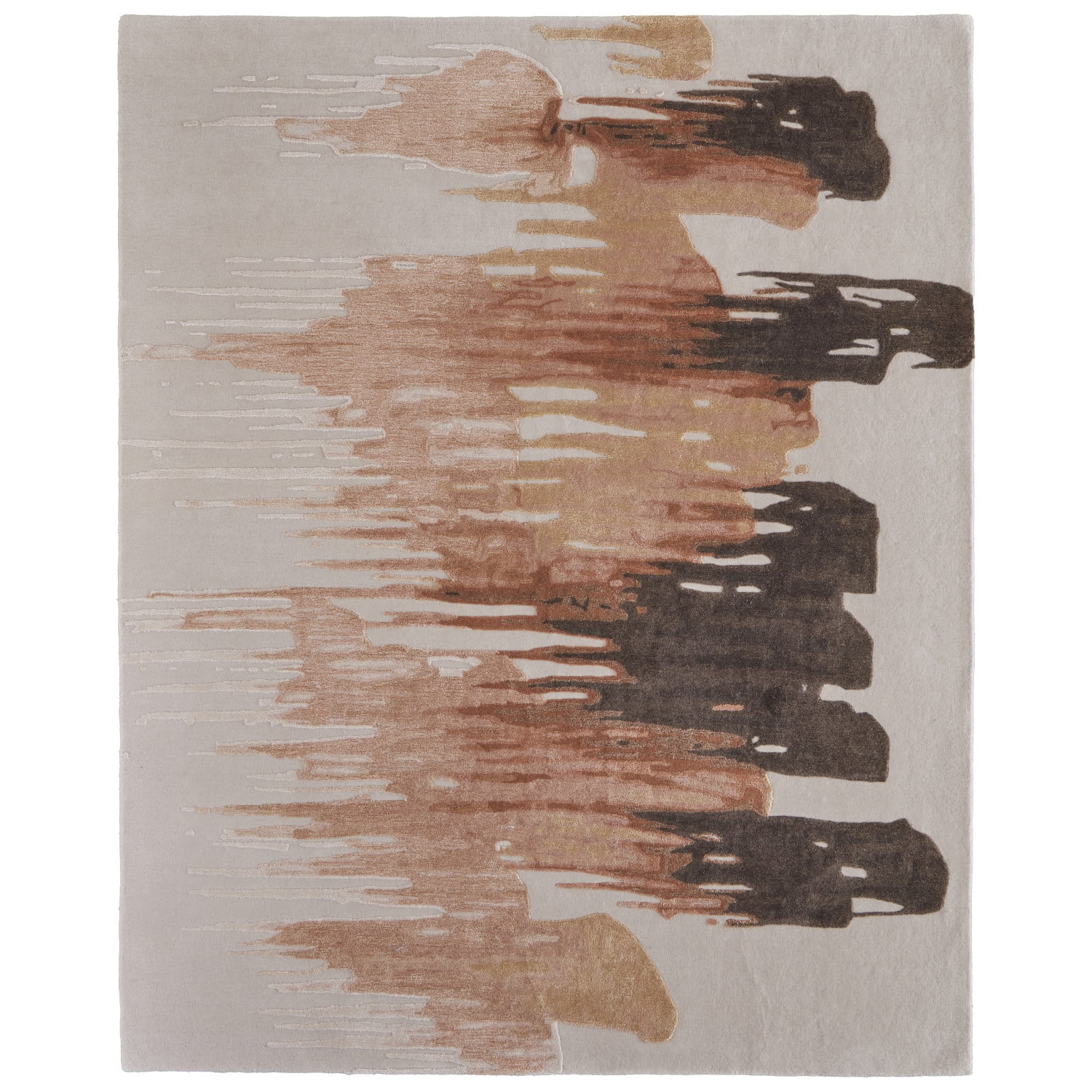 Feizy Anya Transitional Abstract, Red/Brown/Orange, 2' x 3' Accent Rug ...