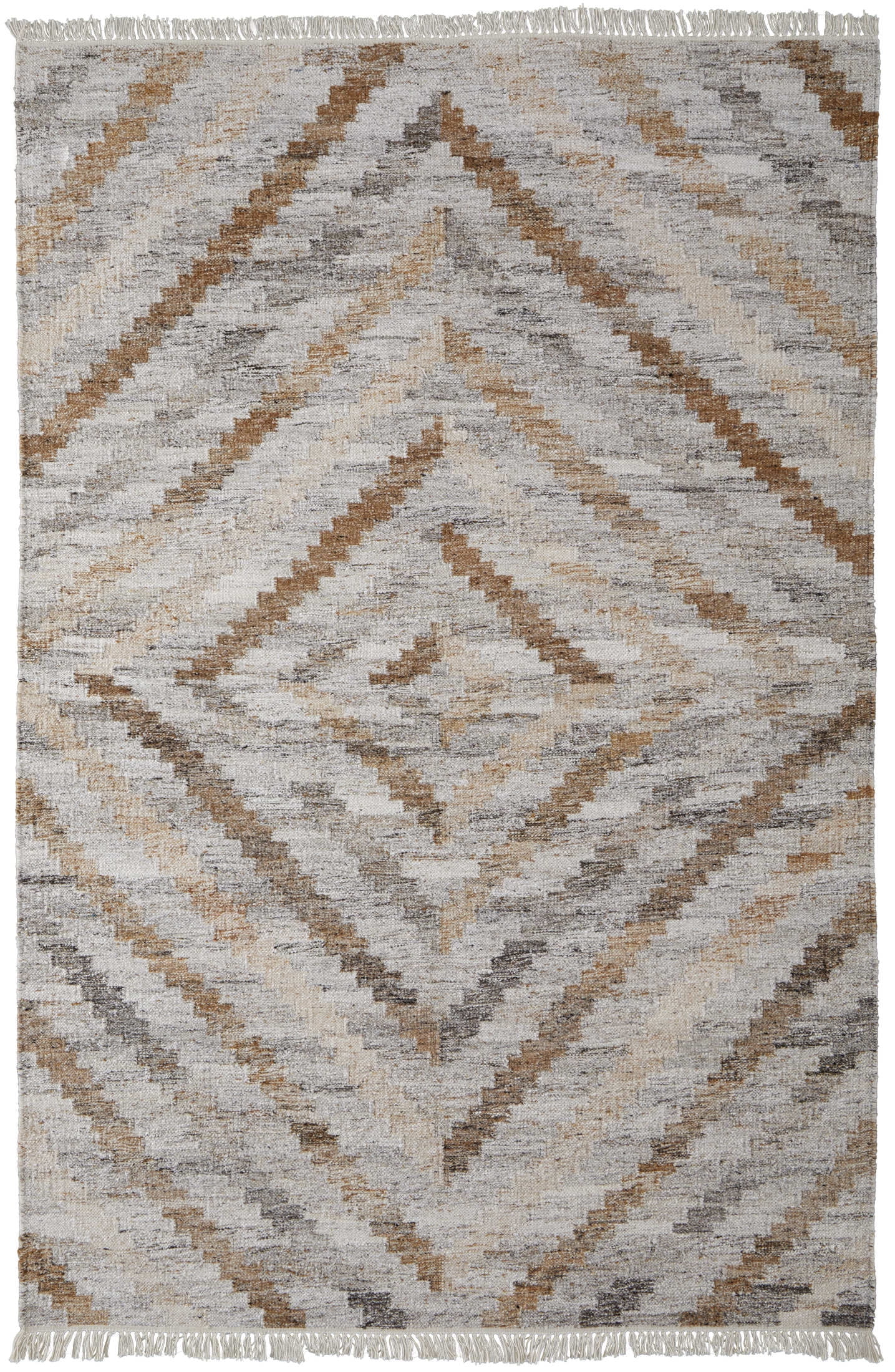 Feizy Beckett Transitional Geometric, Ivory/Gray/Tan, 8' x 10' Area Rug ...