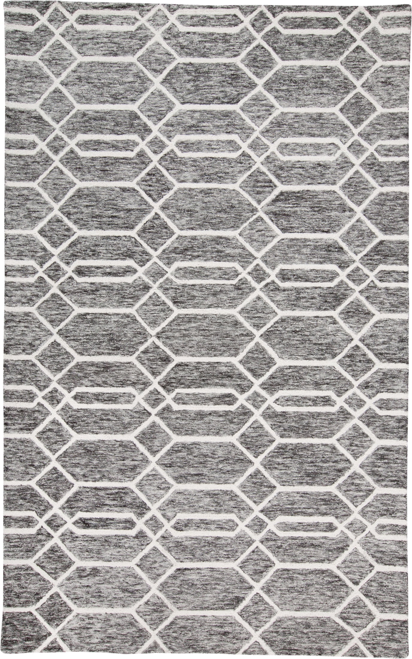 Feizy Belfort Transitional Trellis & Lattice, Gray/Black/Ivory, 2' x 3 ...