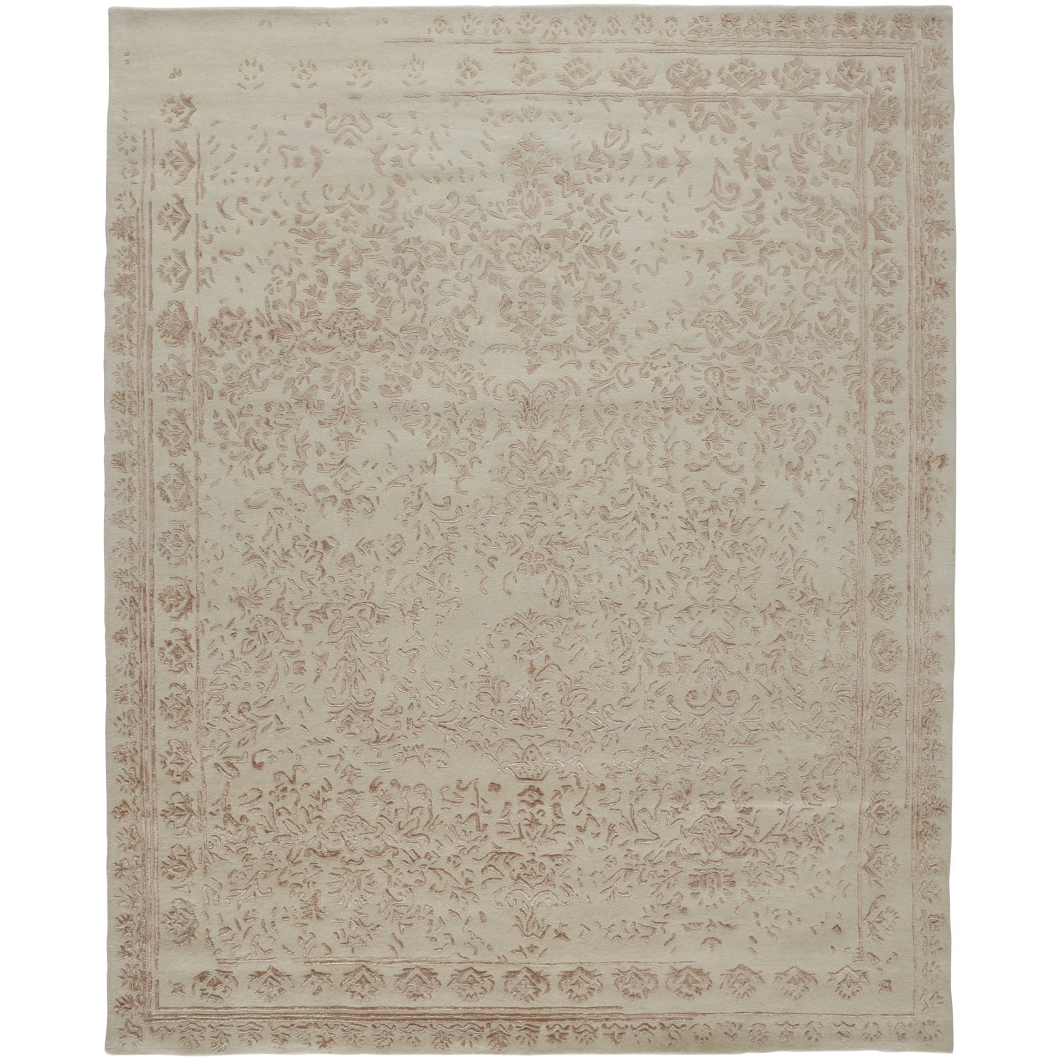 Feizy Bella Transitional Oriental, Ivory/Tan/Pink, 10' x 14' Area Rug ...