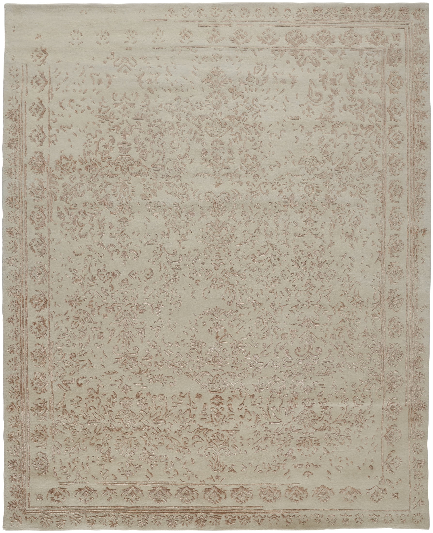 Feizy Bella Transitional Oriental, Ivory/Tan/Pink, 5' x 8' Area Rug ...